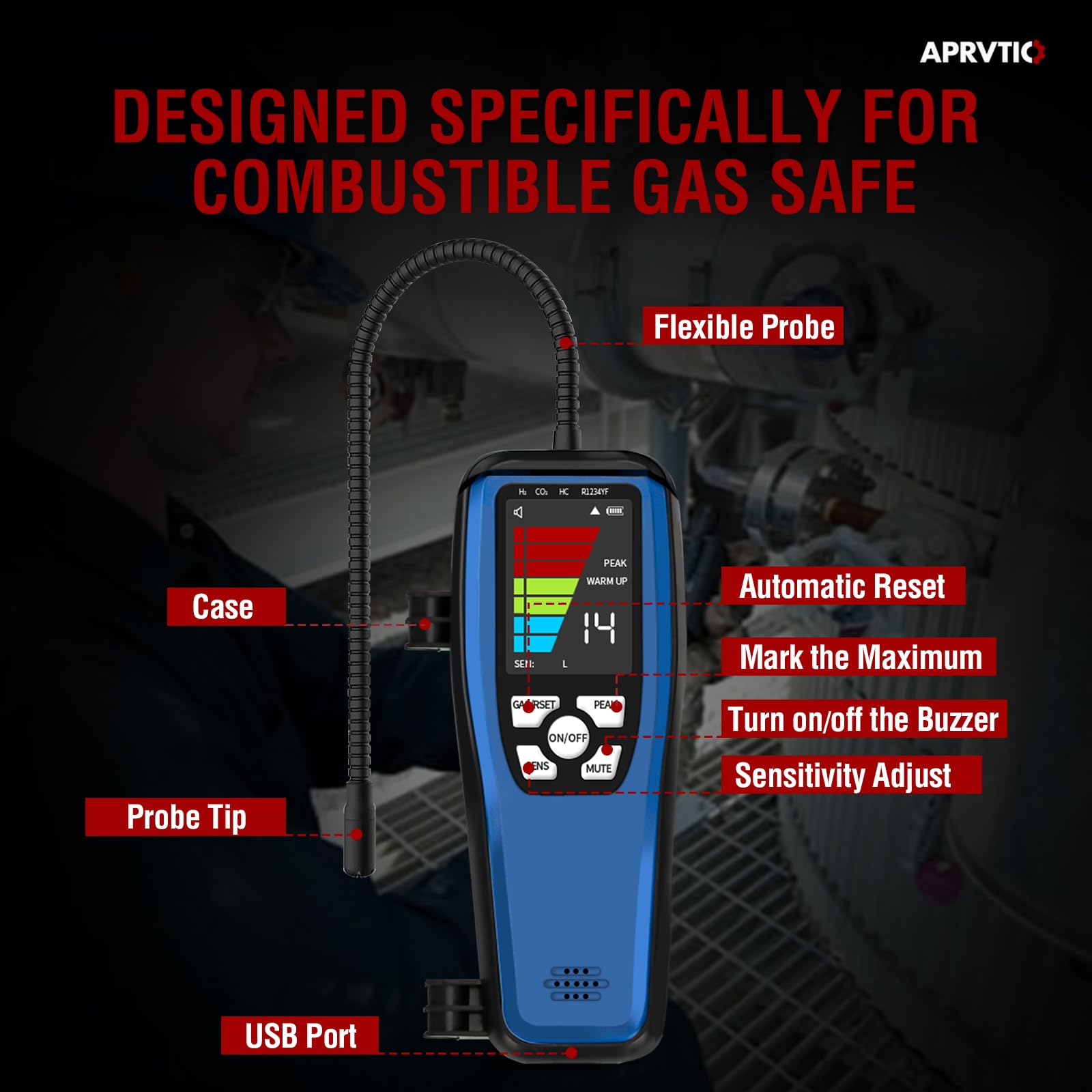 Snapklik.com : Gas Leak Detector, Aprvtio ALD-50 Natural Gas Leak Detector Combustible Gas ...