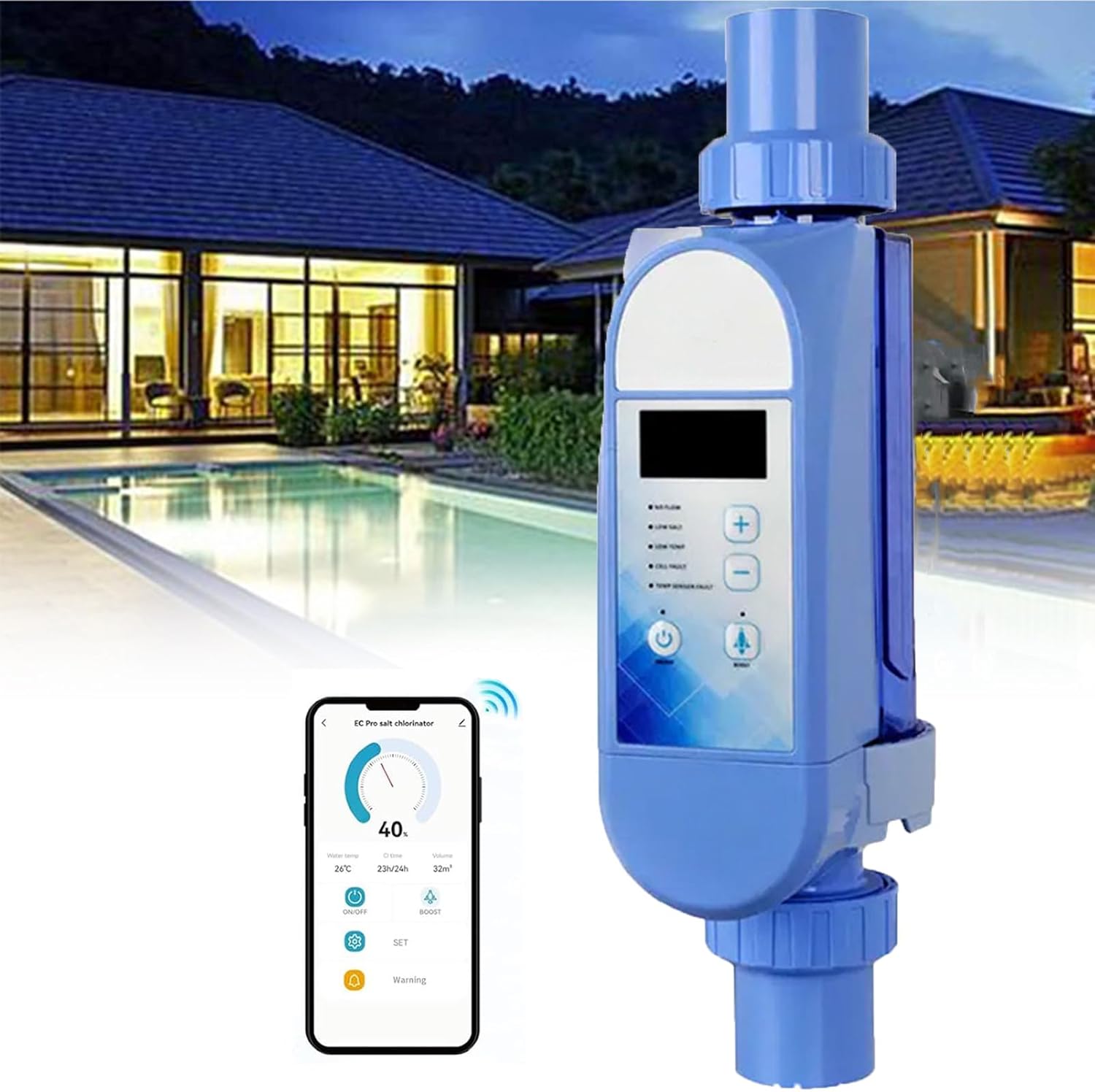 Intelligent Salt Chlorine Generator, Saltwater Pool System with Smart ...