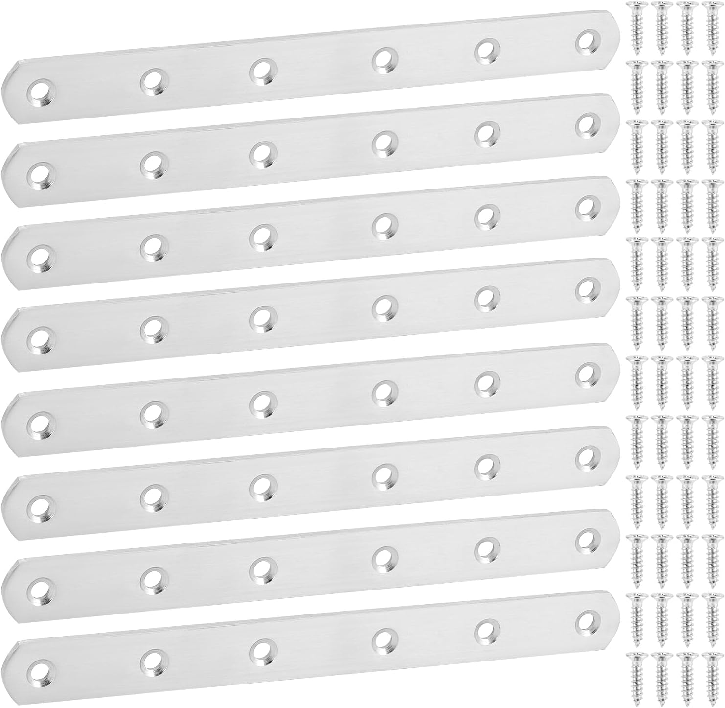 Amazon.com: QWORK Stainless Steel Mending Brackets - 7.55" x 0.8" with ...
