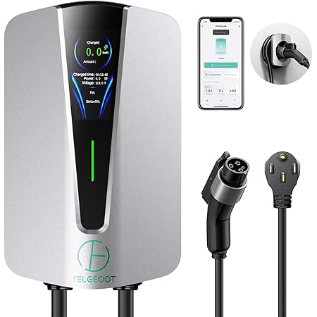 Amazon.com: TELGEOOT Level 2 EV Charger 48Amp, Indoor/Outdoor Electric Car Charger EVSE SAE ...