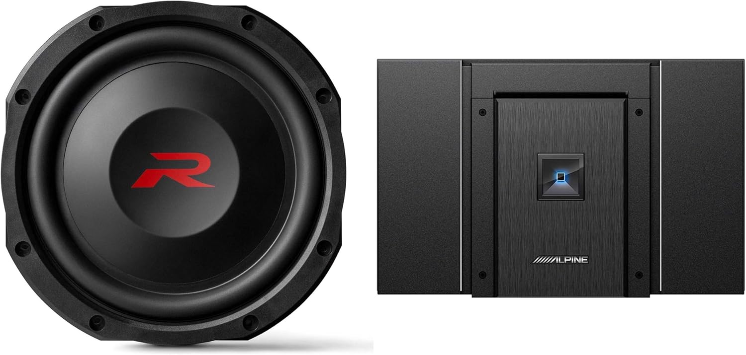 Amazon.com: Alpine Status HDA-V90 Hi-Res 5-Channel Amplifier & RS-W10D4 10-inch R-Series Shallow ...