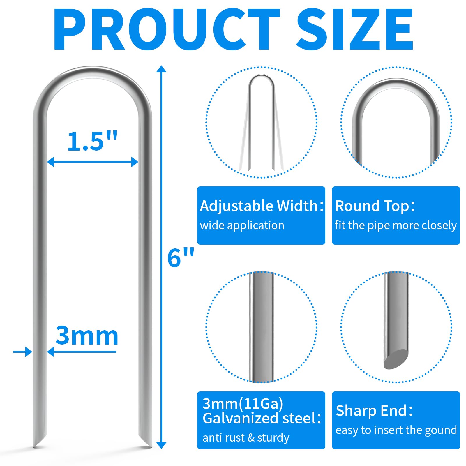 Snapklik.com : 100 Pack 6 Inch Garden Stakes Heavy Duty 11 Gauge ...