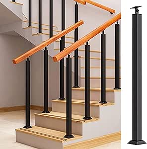 Amazon.com: LQSYBHD Metal Railing Square Post for Indoor Stairs ...