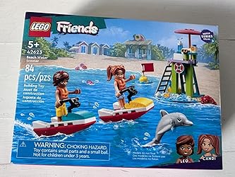 Amazon.com: LEGO Friends Beach Water Scooter, Lifeguard Toy Building ...