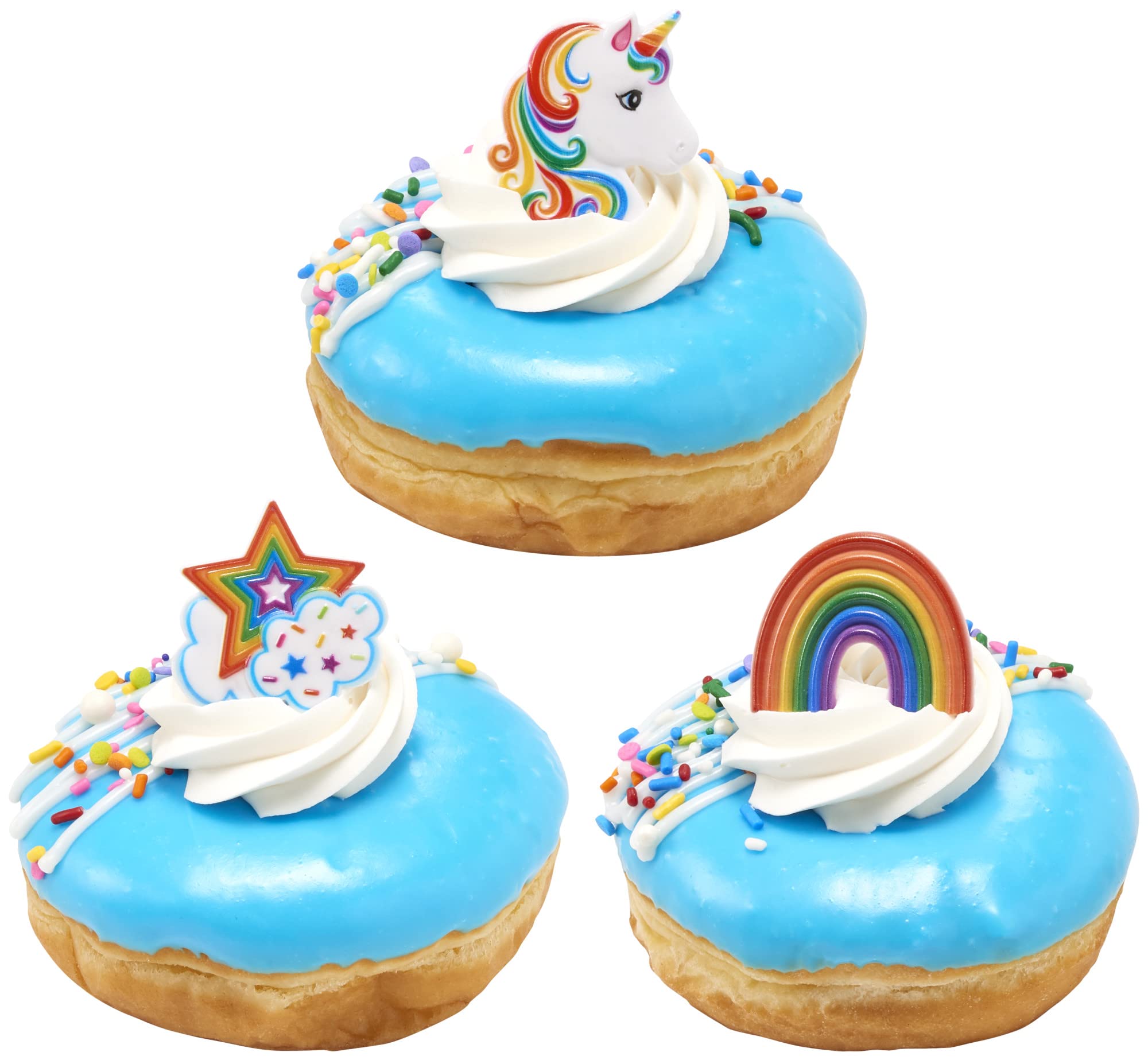 Snapklik.com : DECOPAC Rainbow Unicorn Rings, Cupcake Decorations ...