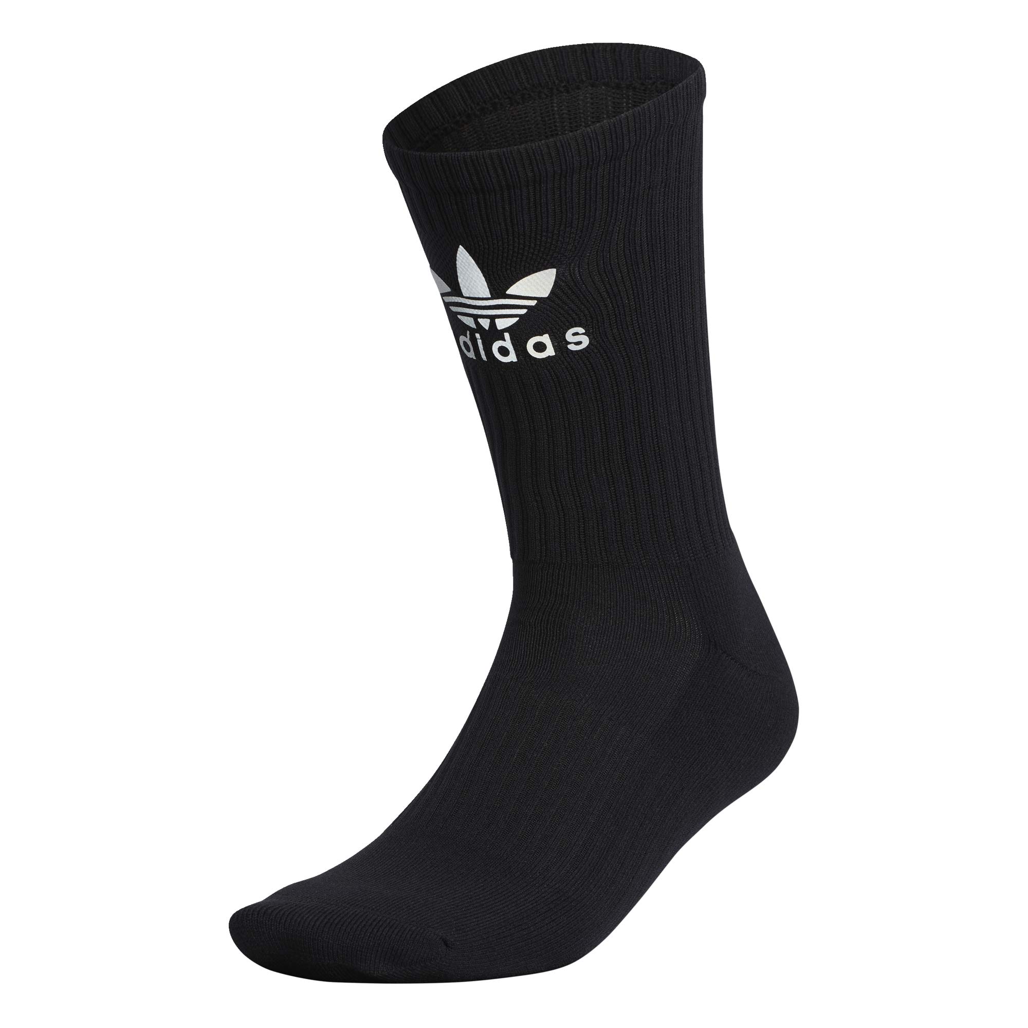 adidas Originals Reflective Single Crew Sock Black/White/Reflective LG ...