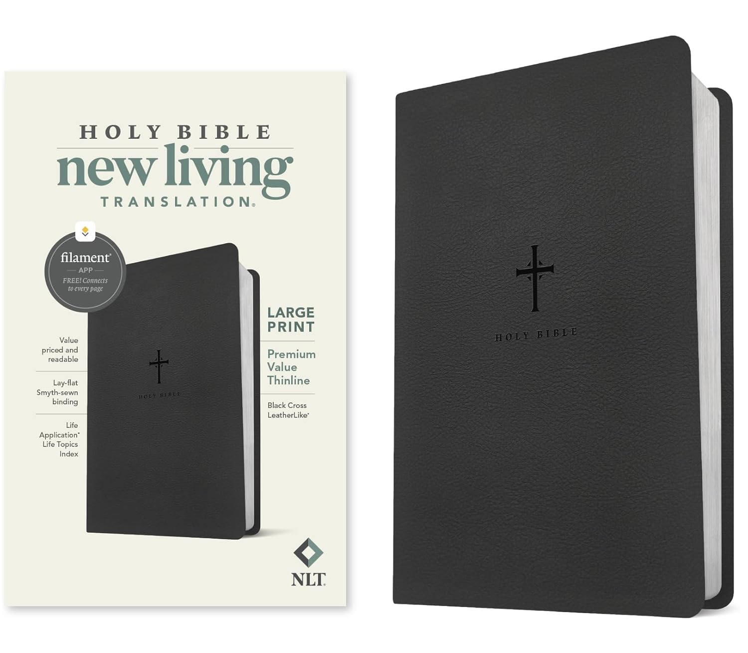 NLT Large Print Premium Value Thinline Bible, Filament Enabled ...