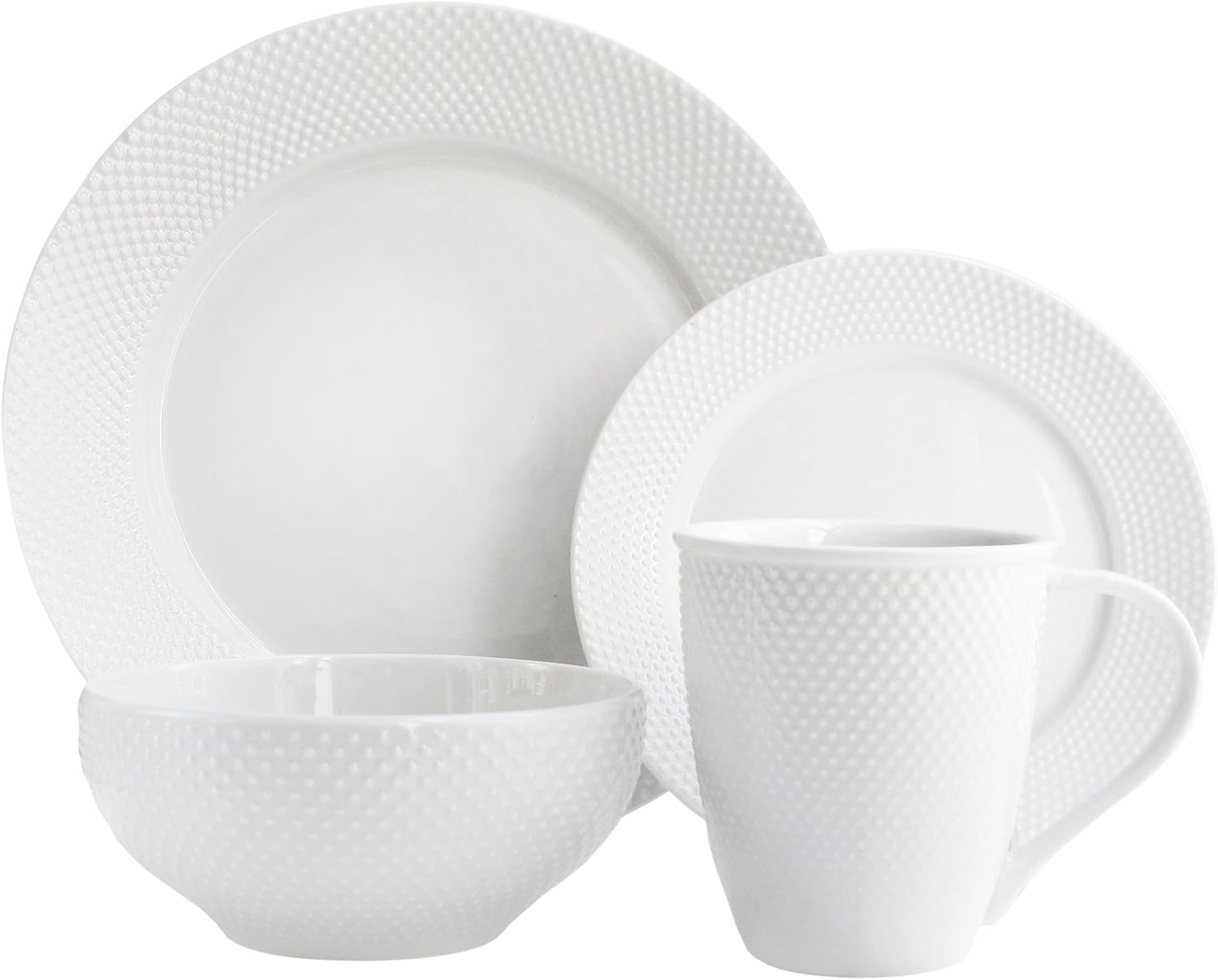 Amazon.com | Elle Décor Round Dinnerware Set – 16-Piece Porcelain ...