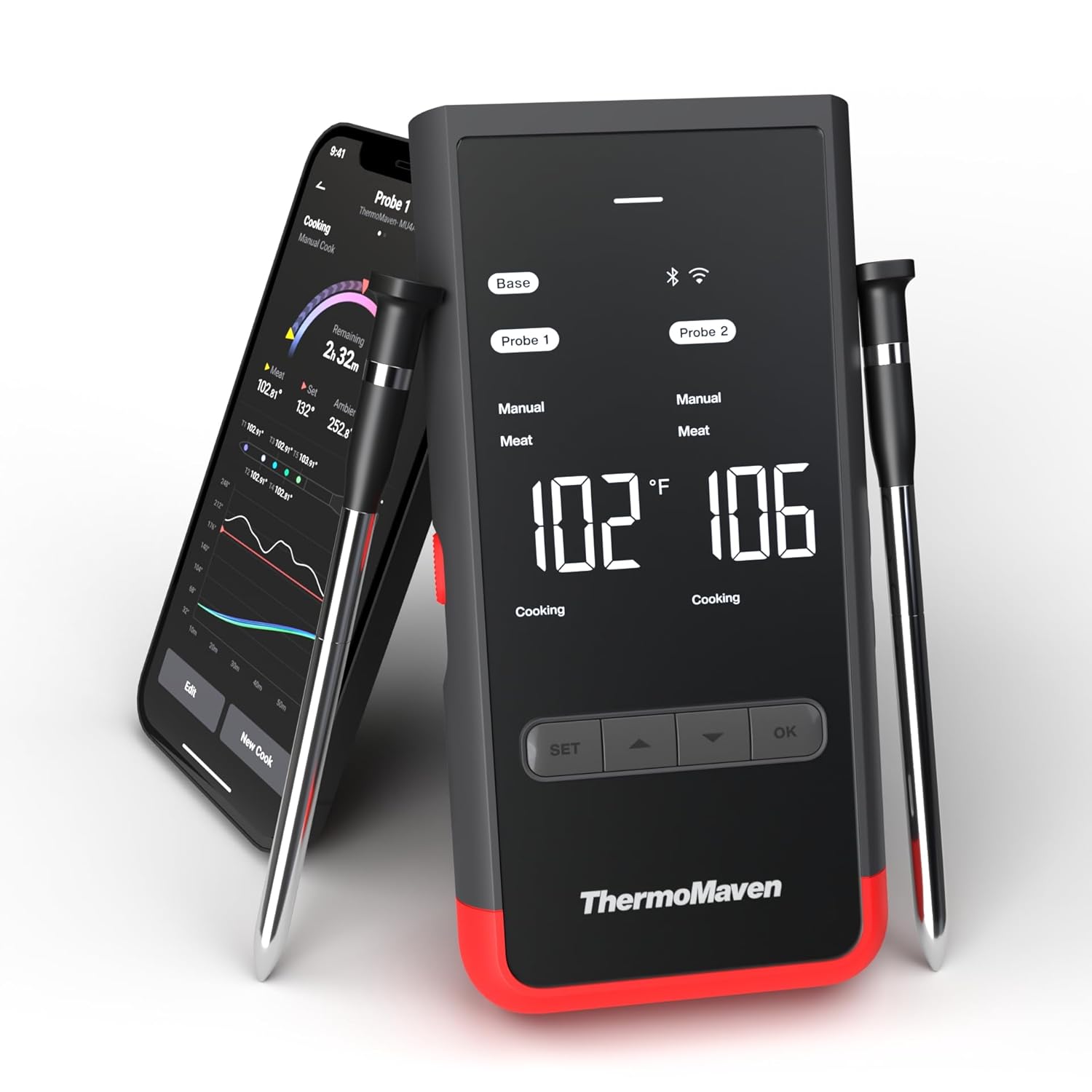 Amazon.com: ThermoMaven Wireless Bluetooth Meat Thermometer: Standalone ...