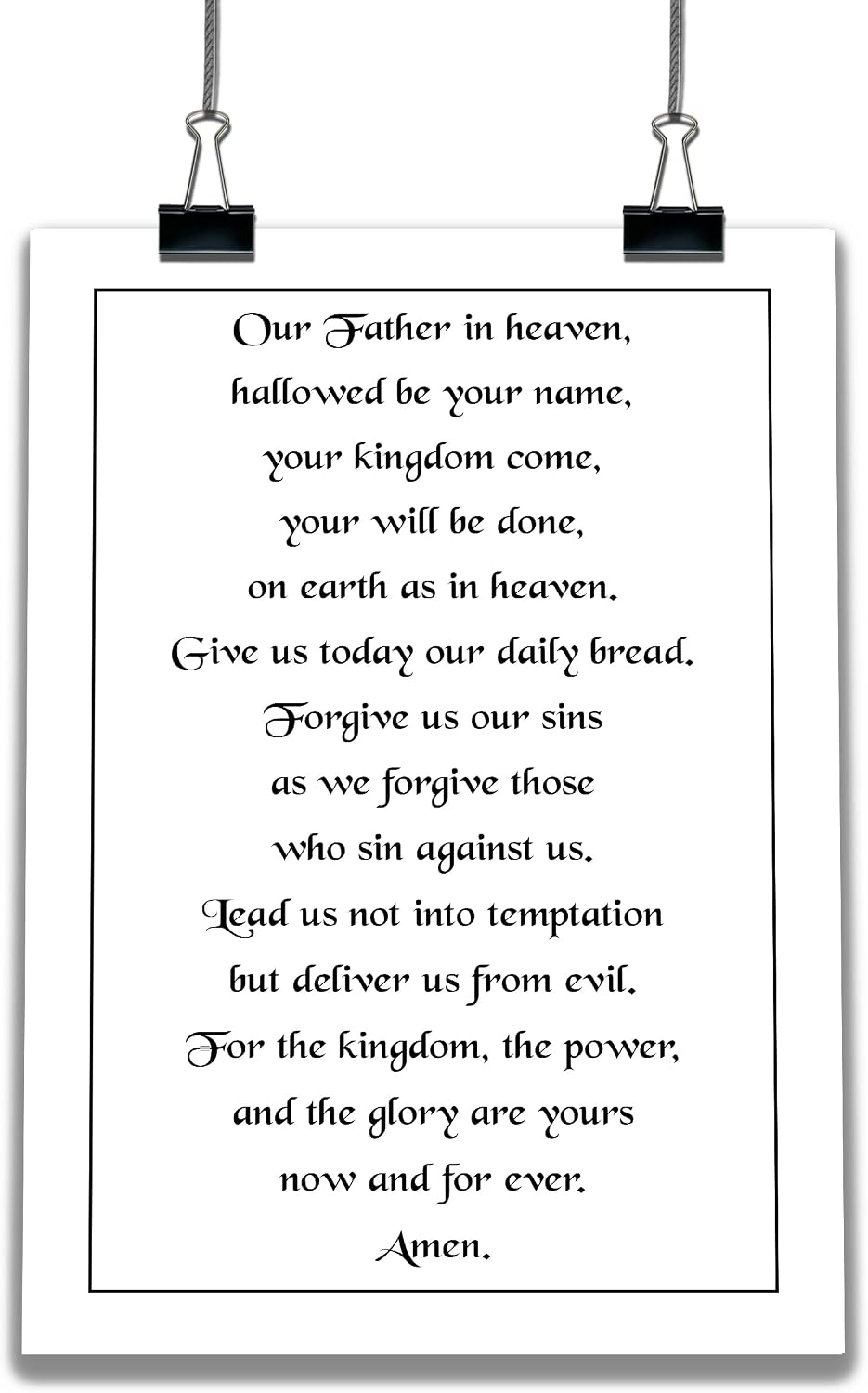The Lord's Prayer Poster Christian Jesus Christ Prayer for God ...