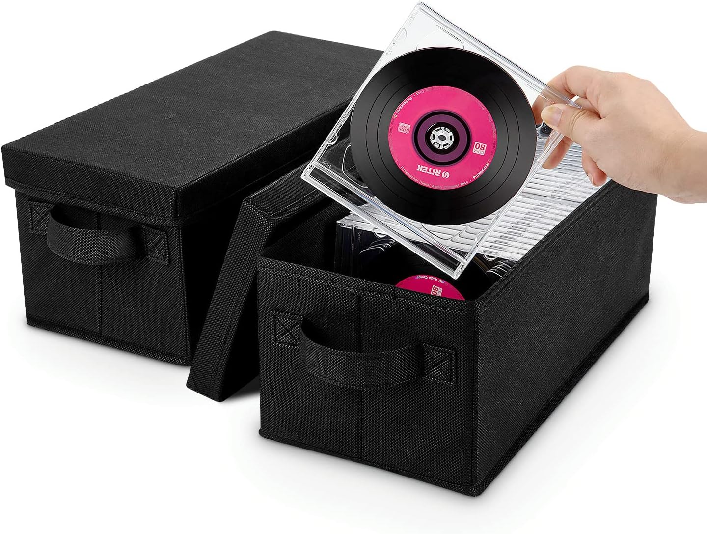 Amazon.com: Prexred CD Storage Box, DVD Storage Case13.2 x 5.9 x 5.3 ...