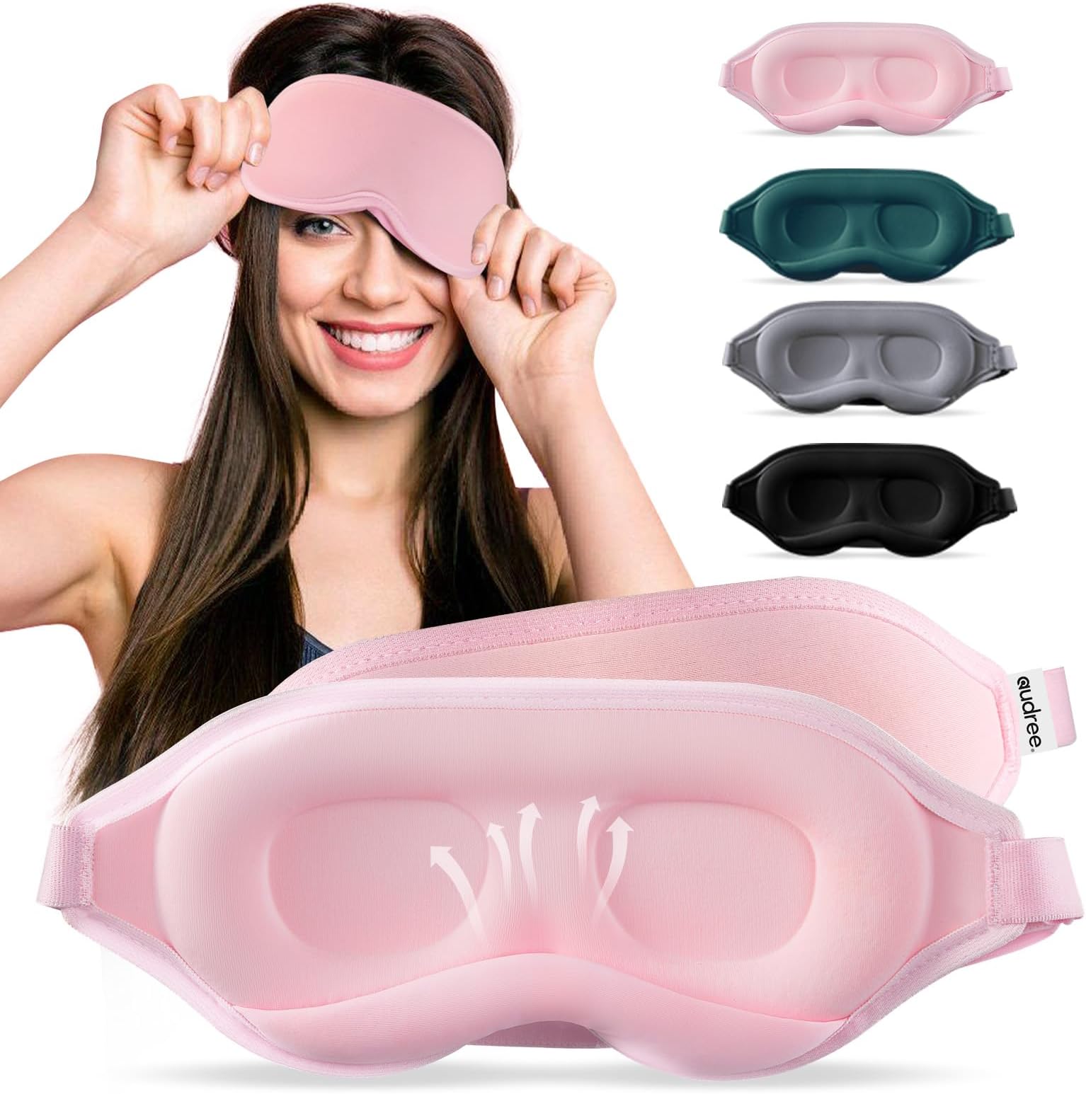 Amazon.com: Audree Eye Mask for Sleeping - 3D Contoured 100% Sleep Mask ...