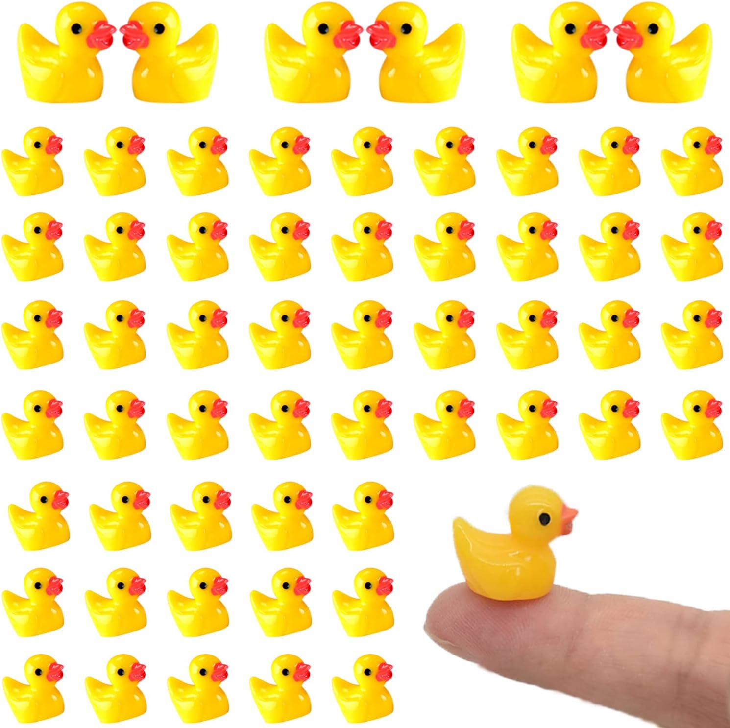 Amazon.com: glacely 500PCS Mini Resin Ducks Charms Ornament Potted ...