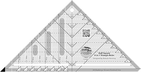 Amazon.com: Creative Grids Half-Square 4-in-1 Triangle Quilt Ruler - CGRBH1