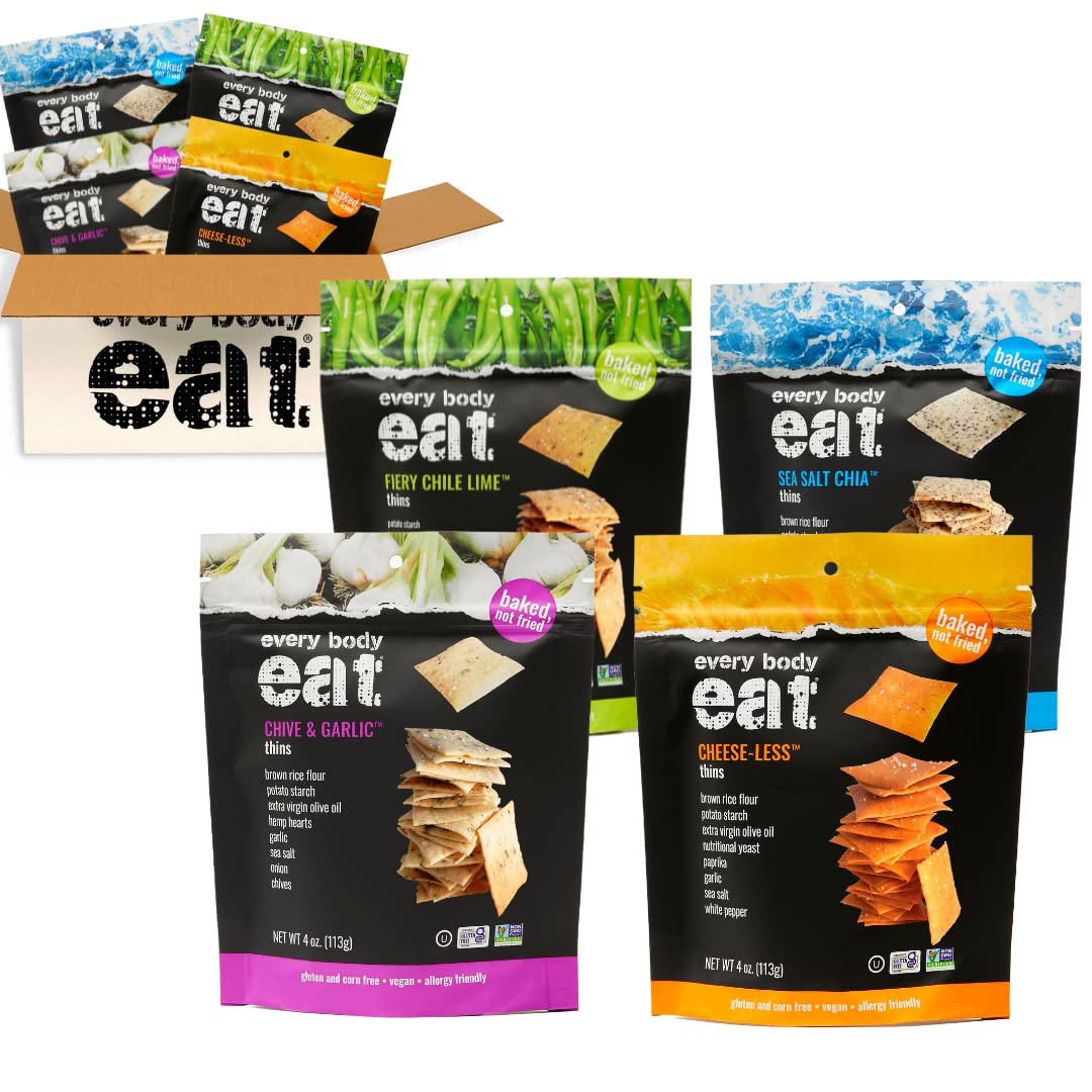 Snapklik.com : Every Body Eat Snack Thins, Four Flavor Variety Pack ...