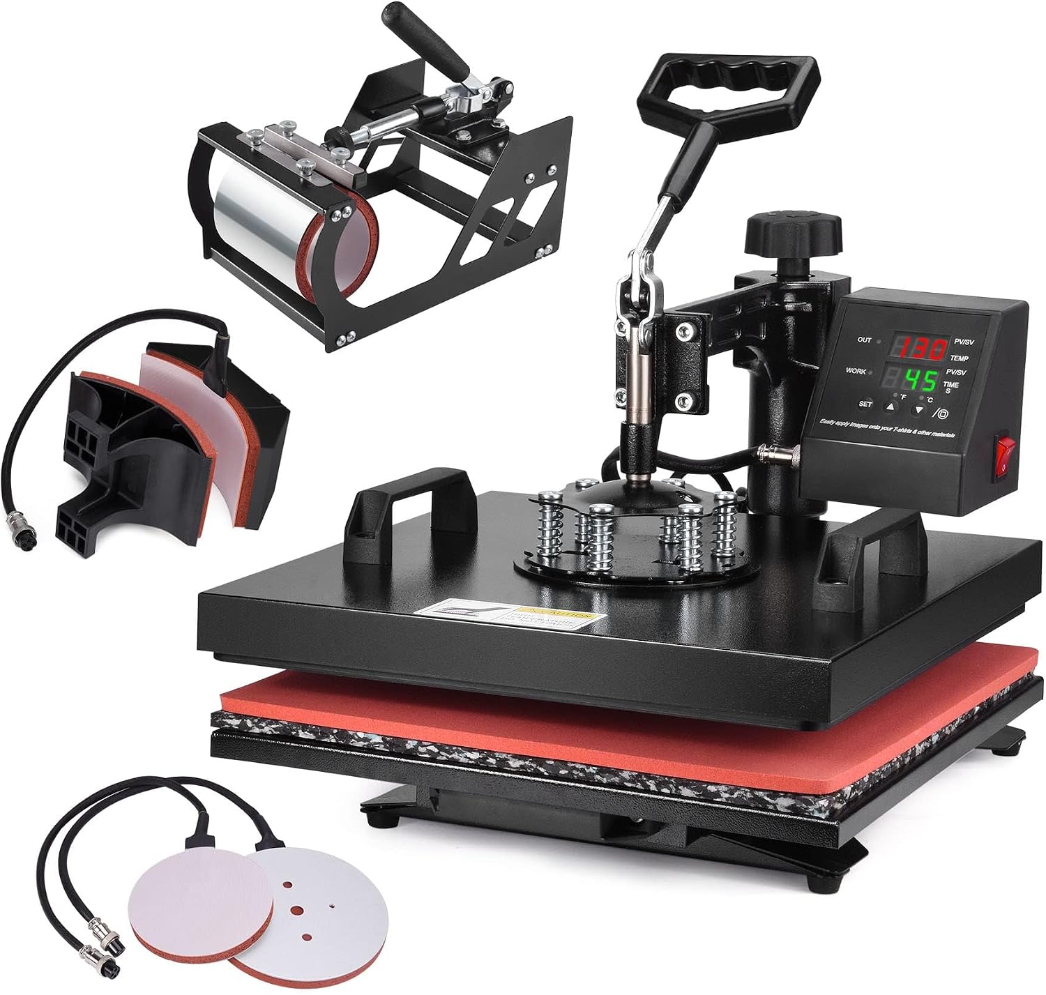 Amazon.com: Slendor Heat Press 15x15 Inch 5 in 1 Heat Press Machine 360 ...