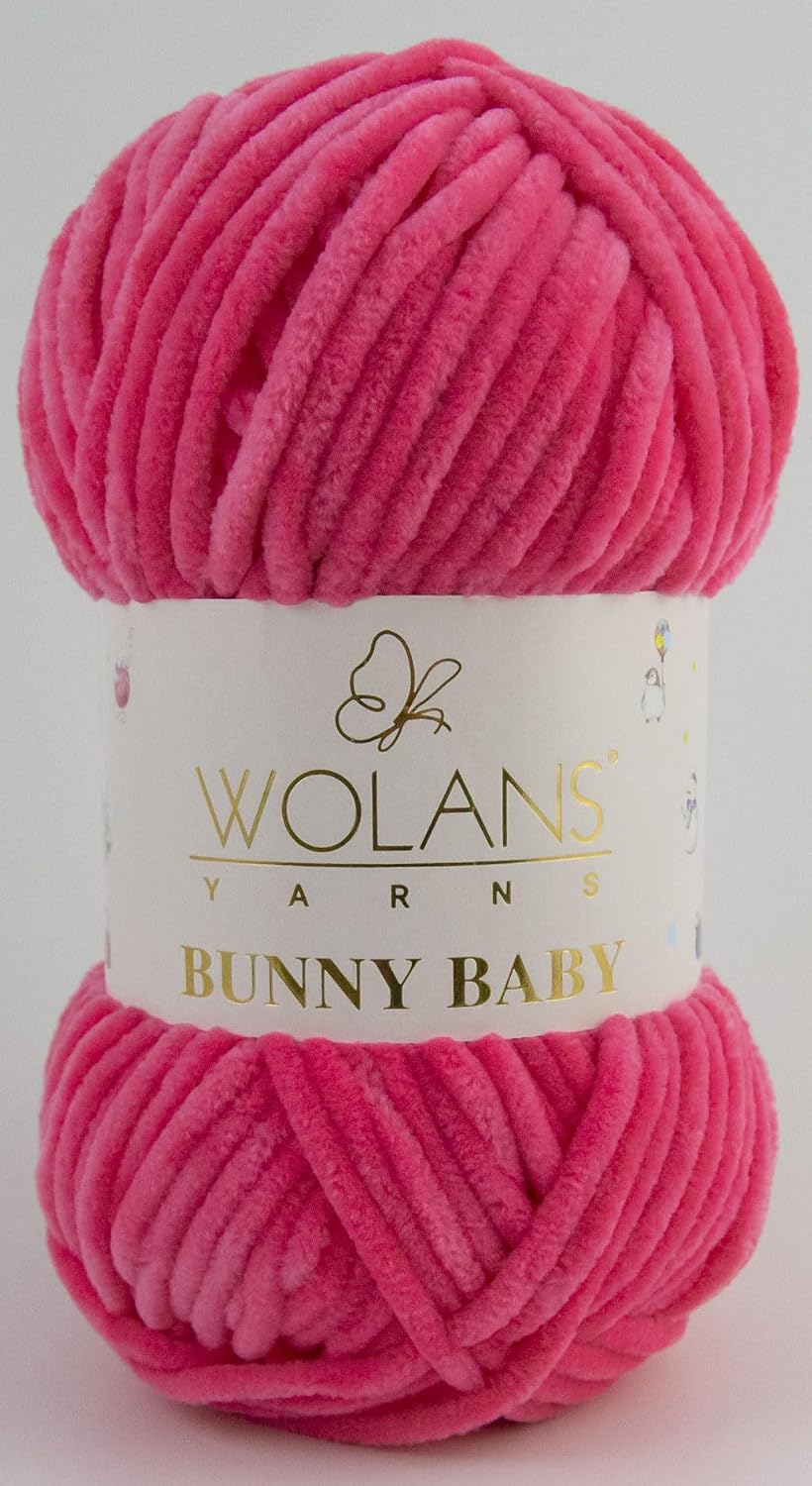 Wolans Bunny Baby Chenille Style Yarn Wool 70 Colours Available 100g ...