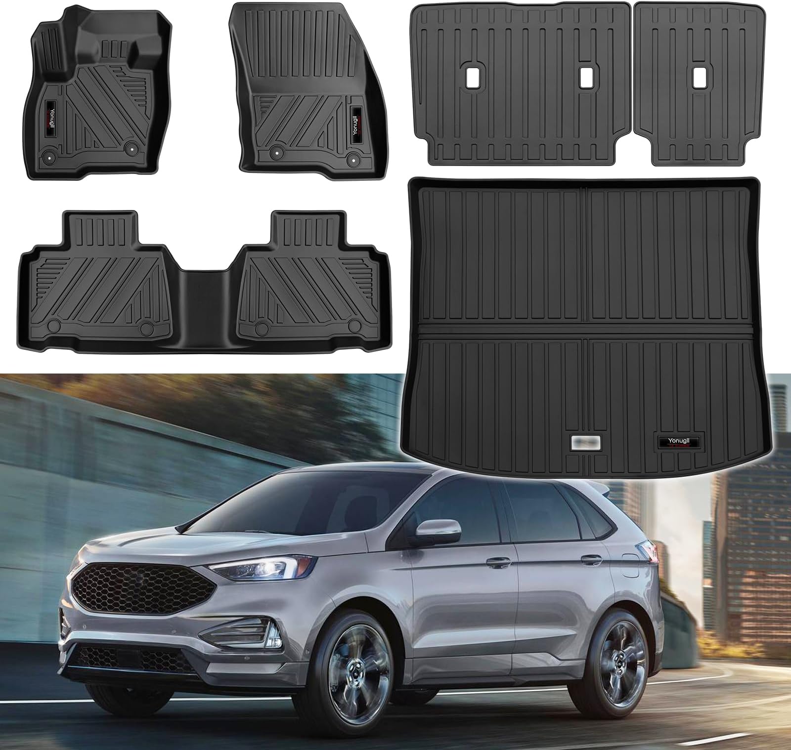 Amazon.com: Yonugli for 2015-2024 Ford Edge Floor Mats Cargo Trunk ...