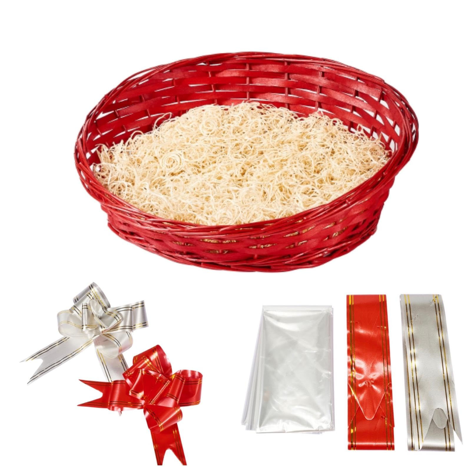 ADEPTNA Premium Wicker Gift Hamper Basket Kit Create Your Own Festive ...