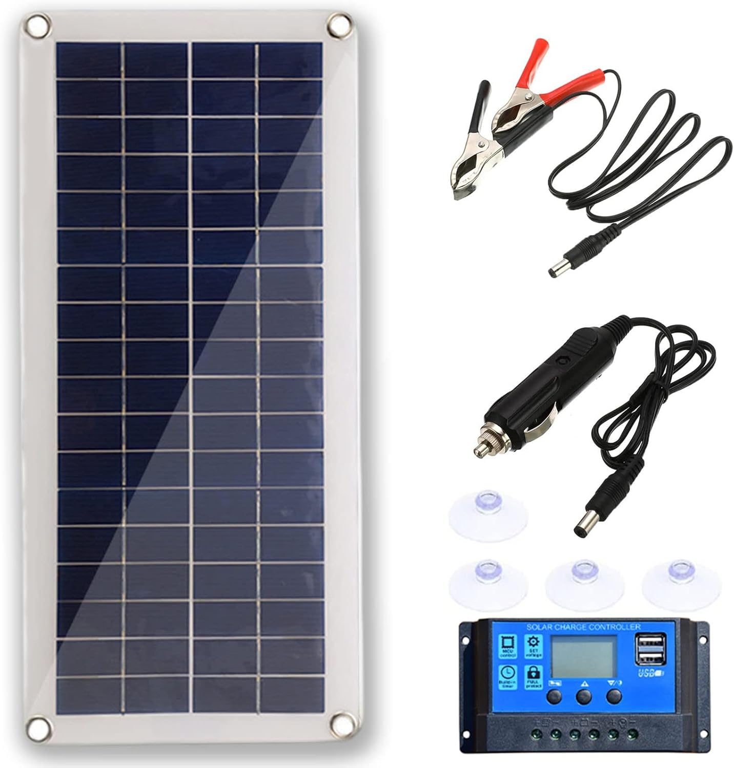 Amazon.com: Solar Panel Kit,50W 18V Monocrystalline Solar Panel to ...