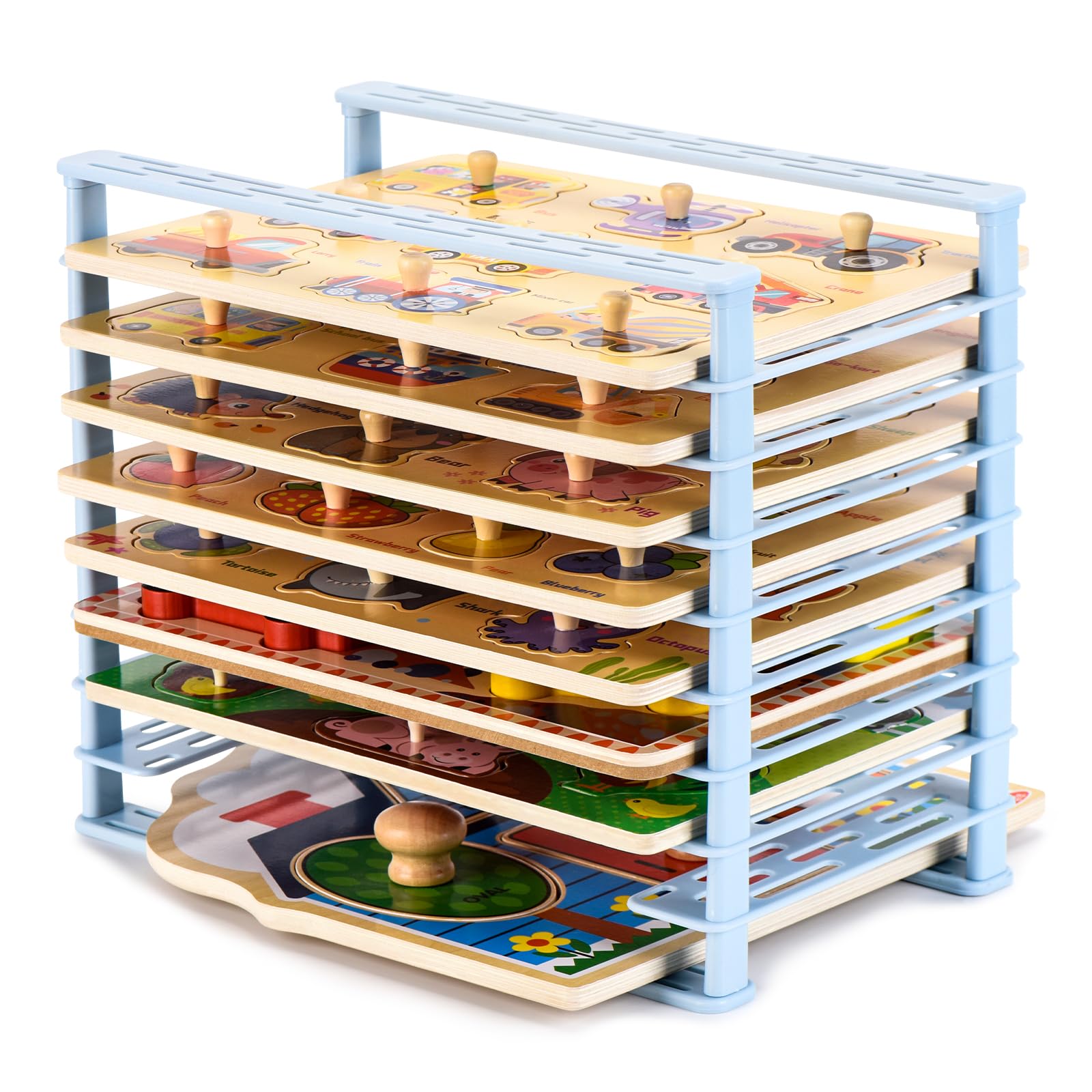 Amazon.com: Puzzle Storage Rack Holds 9 Puzzles, Puzzle Organizer for ...