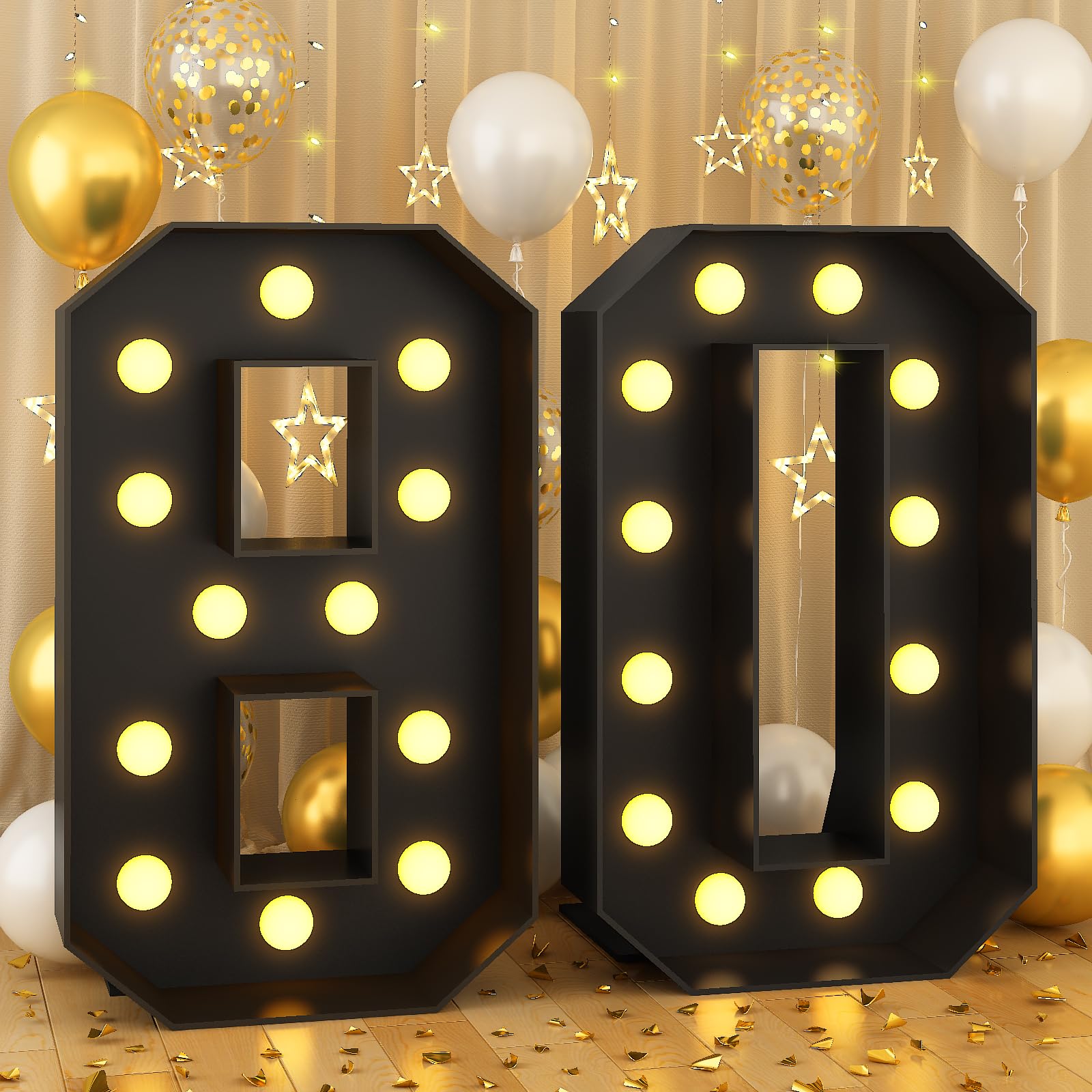 Snapklik.com : 4FT Marquee 80 Numbers Large Black Number Marquee