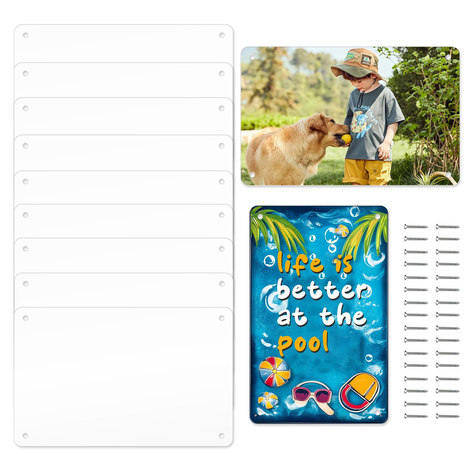Amazon.com: Sublimation Metal Sign Blanks 10Pcs Blank Metal Sign ...