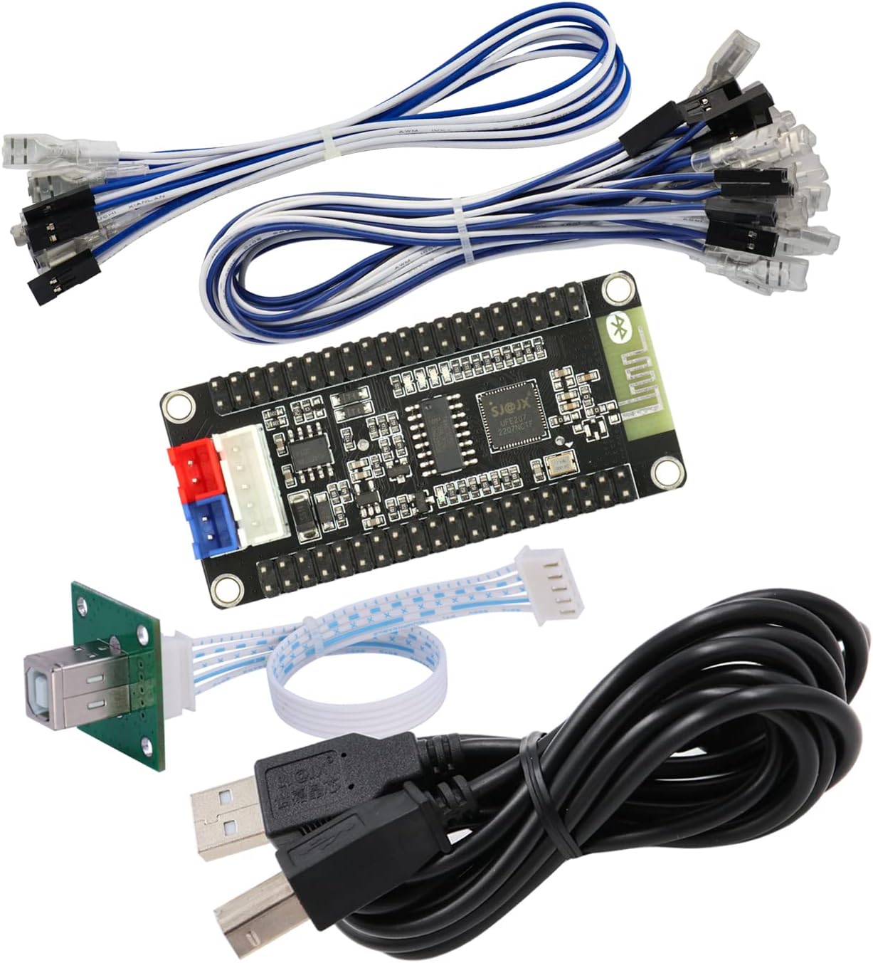 SJ@JX Arcade Game Encoder Tri-mode Bluetooth 2.4G USB Controller Button Joystick Turbo SOCD ...