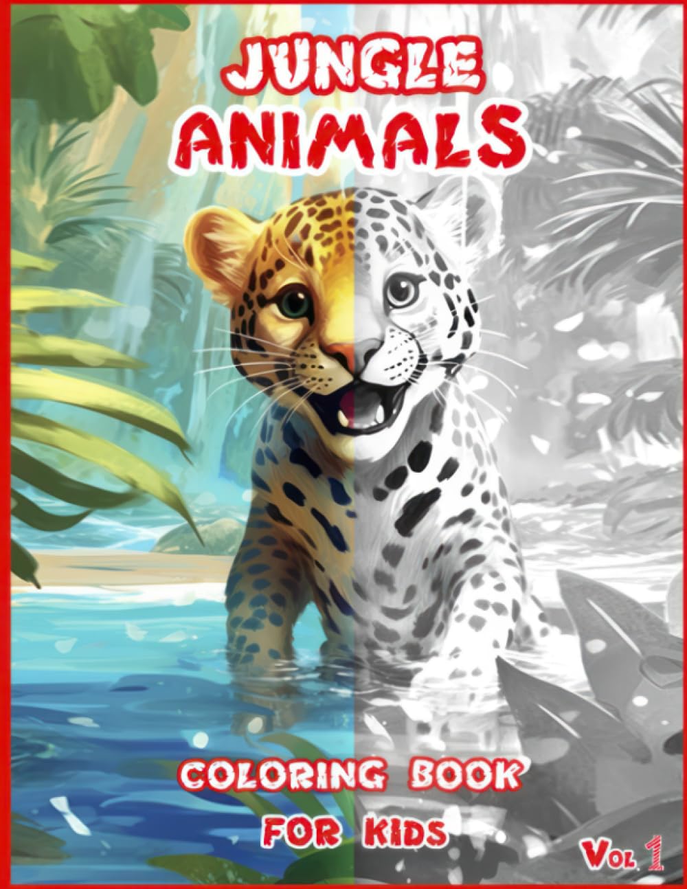 Jungle Animals Coloring Book For Kids: Cute Adorable Animals for ...