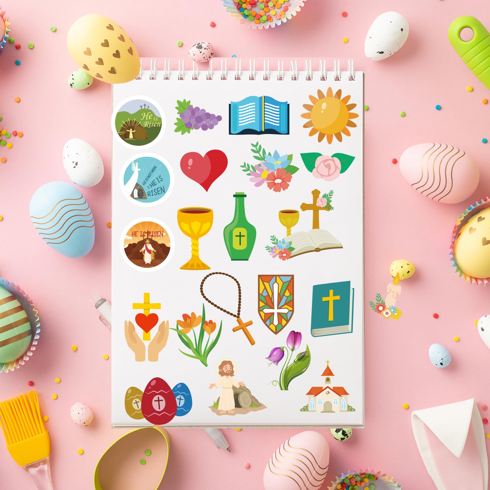 Snapklik.com : Easter Stickers Religious He Is Risen Stickers 585pcs ...