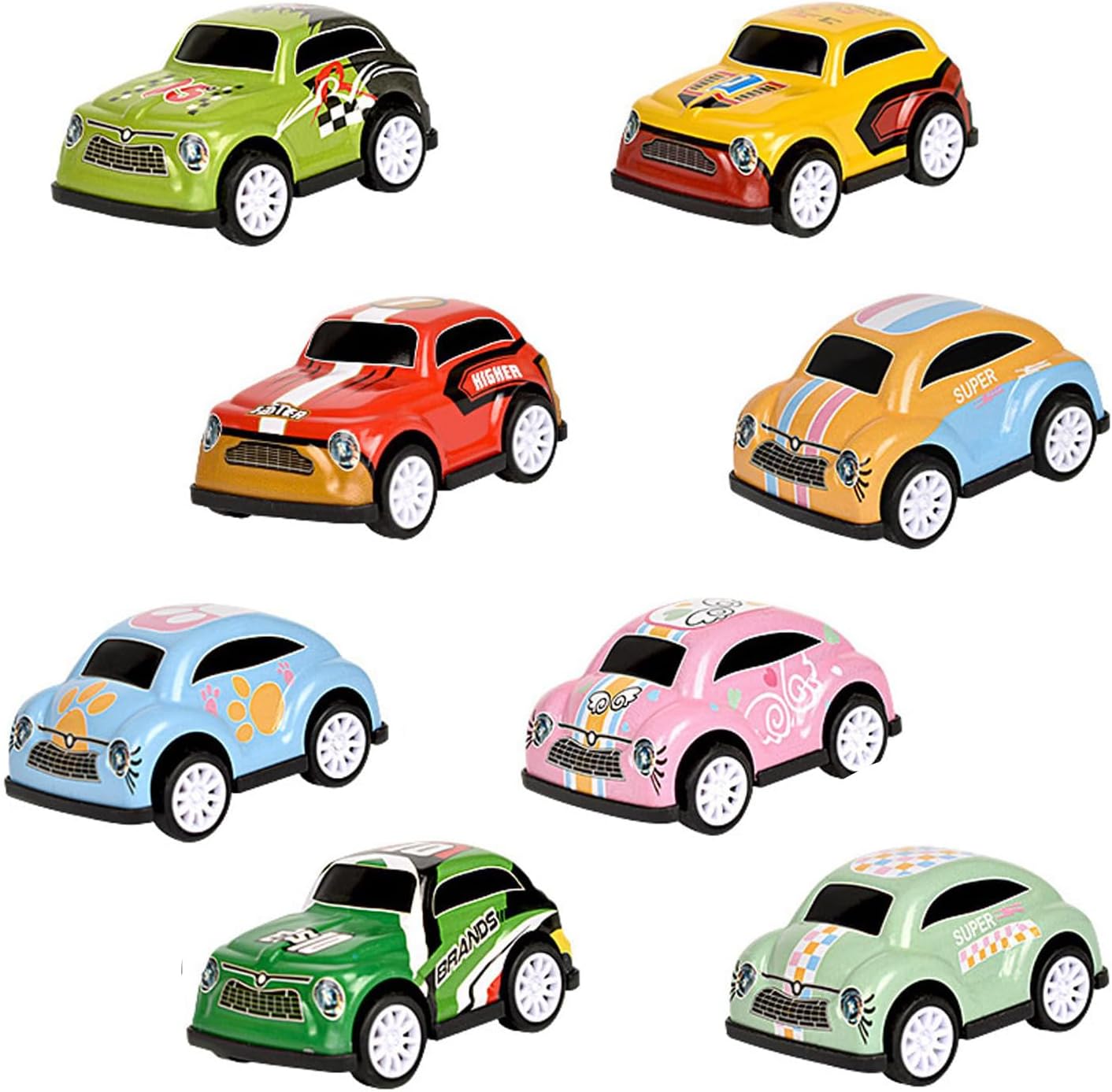 8 PCS Pull Back Cars,Toy Cars,Mini Push and Go Car Toy,5.5x3.5x3cm Cart ...