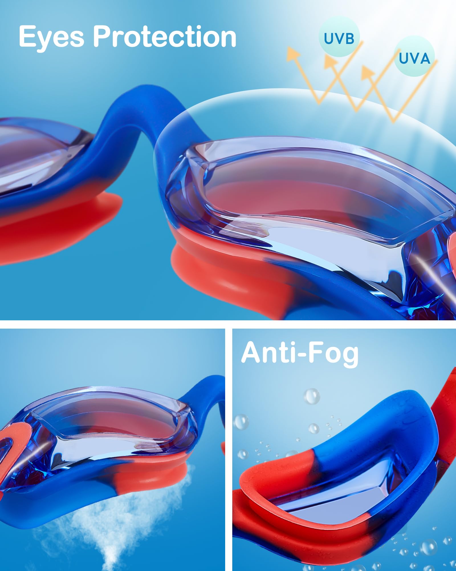 Aegend Kids Swim Goggles, Pack of 2 Swimming Goggles for Children Boys ...