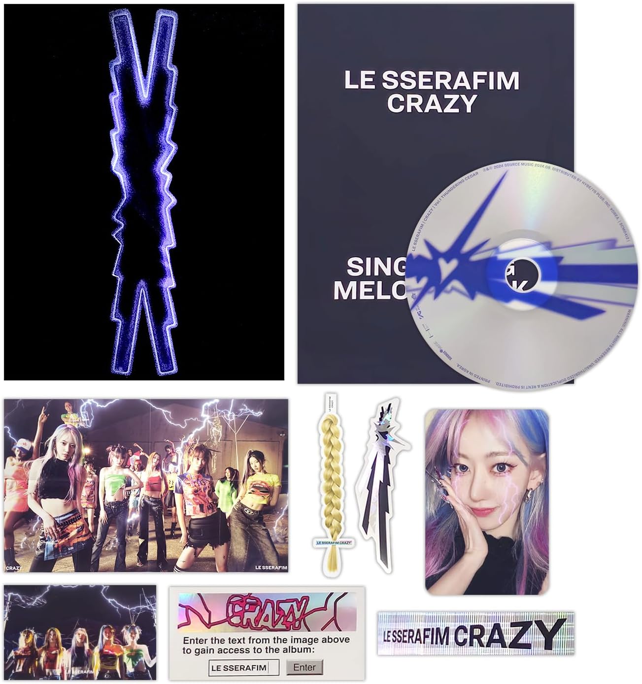 LE SSERAFIM - 4th Mini Album [CRAZY] (Vol.1) Outer Box + Booklet ...