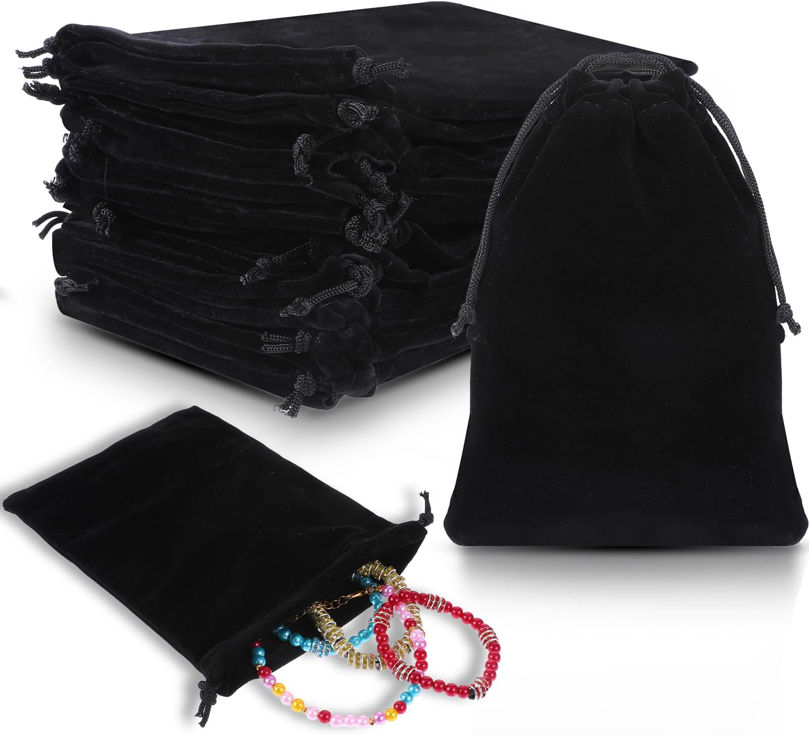Amazon.com: EupHHonycs 50 Pcs Drawstring Velvet Bags 7x5 Inch Gift Bags ...
