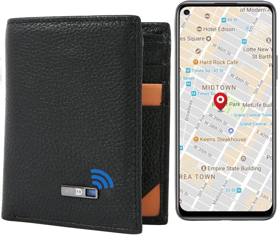 Amazon.com: Trackable Anti-Lost Bluetooth Electronic Wallet Intelligent ...