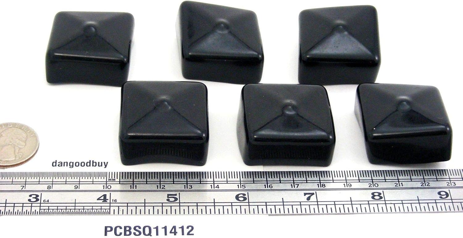 24 1 1/4'' Square Push-On Pliable Vinyl End Caps - Plastic Tips- 1/2 ...
