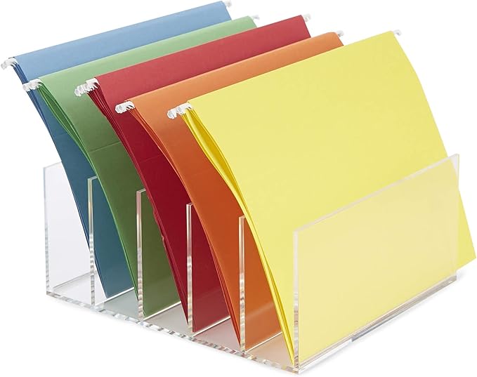 Amazon.com: Mind Reader A5CFILE-CLR 5 Compartment Vertical Acrylic File ...