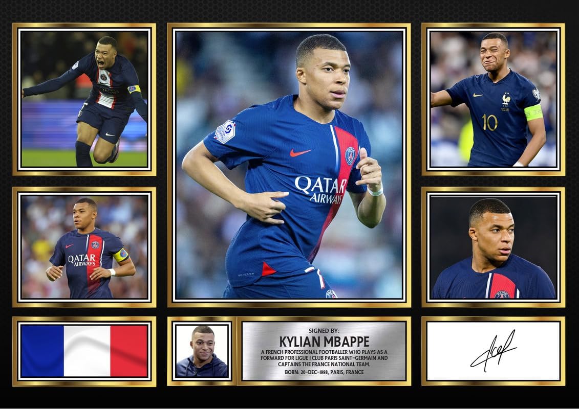 Kylian Mbappe Signed Autograph Photograph Display - Perfect for ...