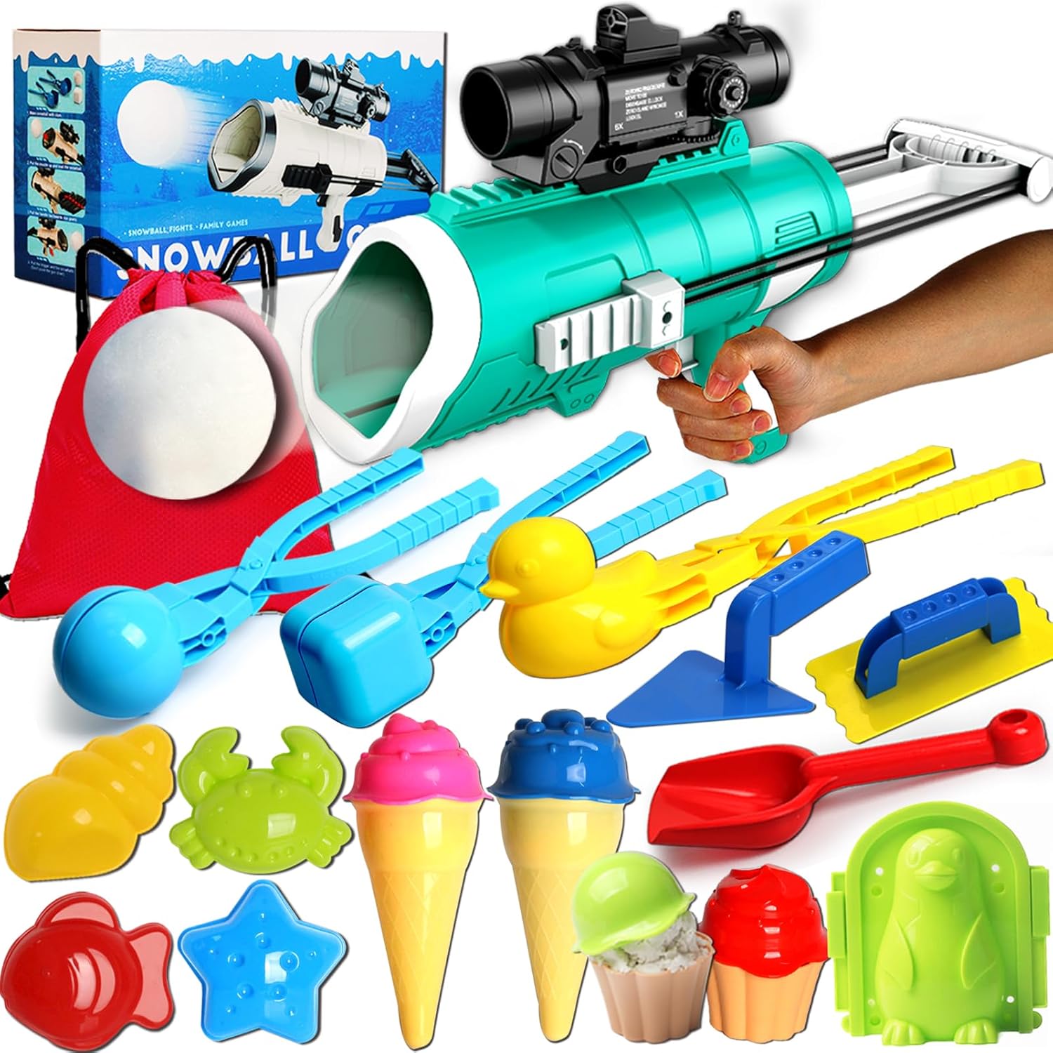 Amazon.com: TMIXIU Snow Toys for Kids Outdoor, 17 PCS Snowball Maker ...