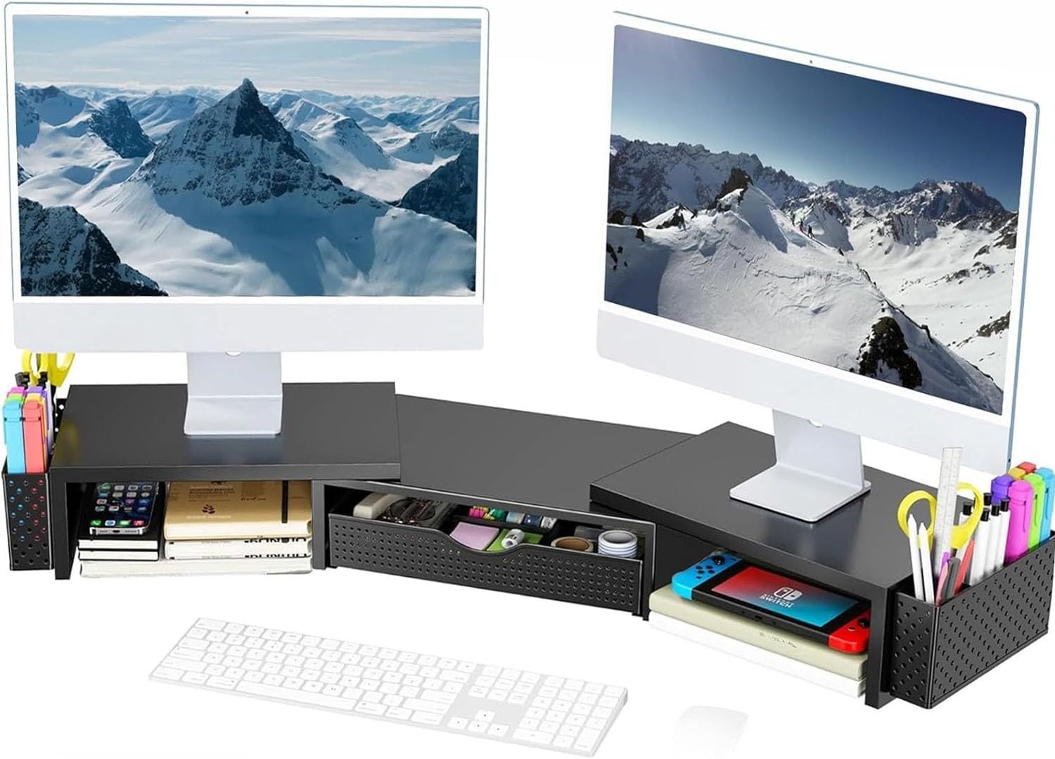 Amazon.com: Spacrea Metal Desk Organizers and Accessories, Dual Monitor ...