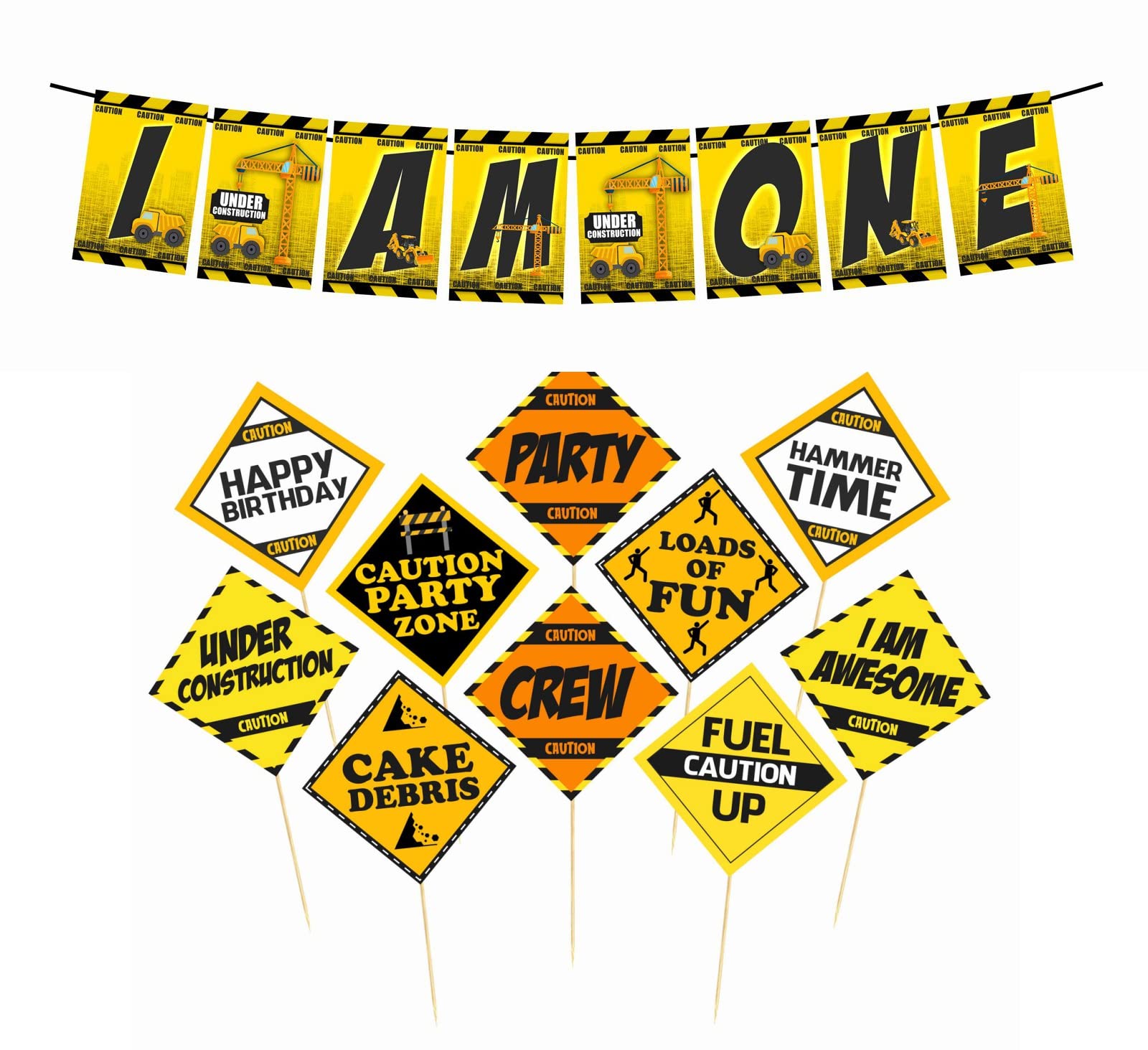 Buy Partyzon Construction Theme Props Banner Swirls for Construction ...