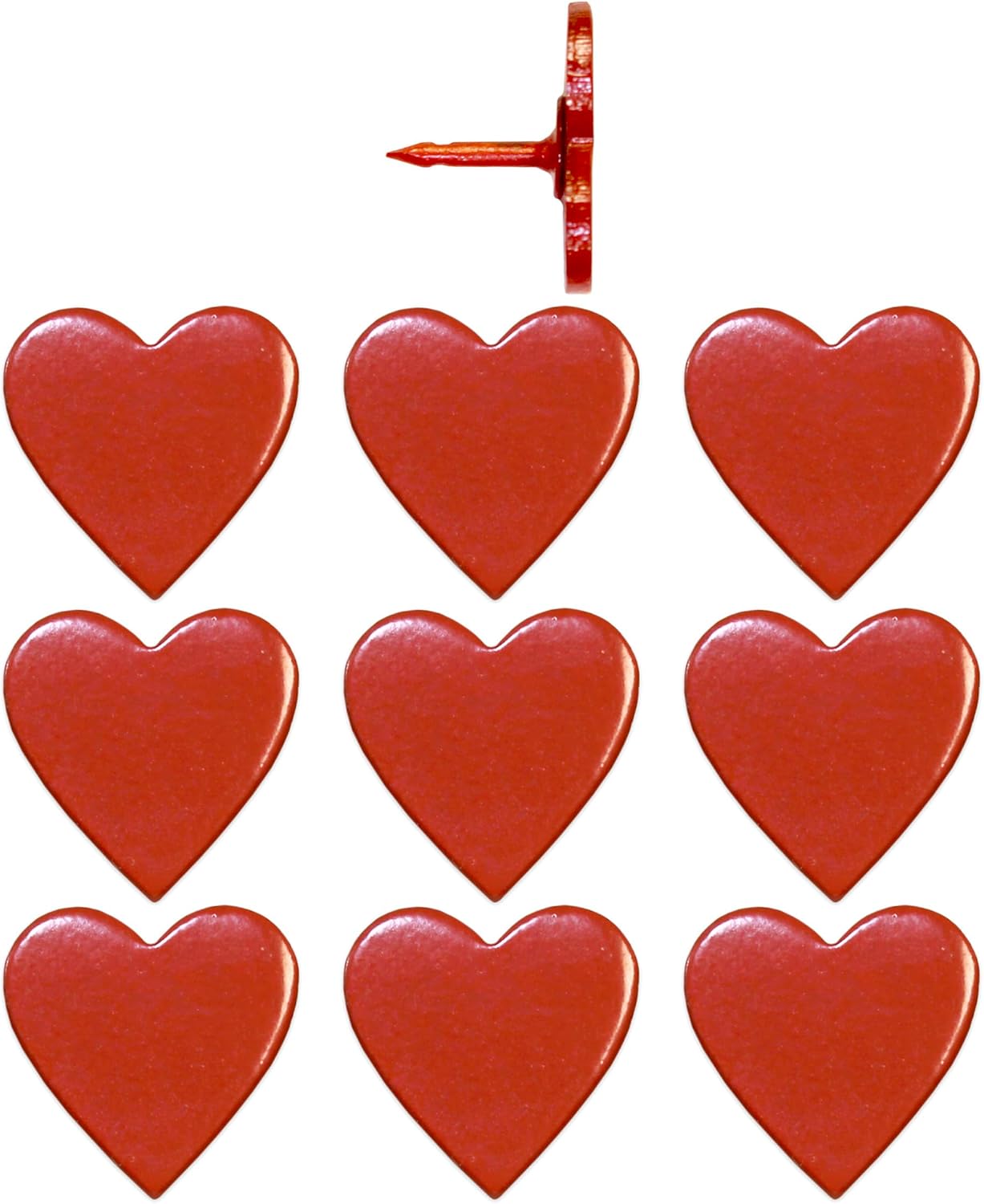 Amazon.com: Big Red Heart Push Pins - Large Red Metal Heart Map Pins ...