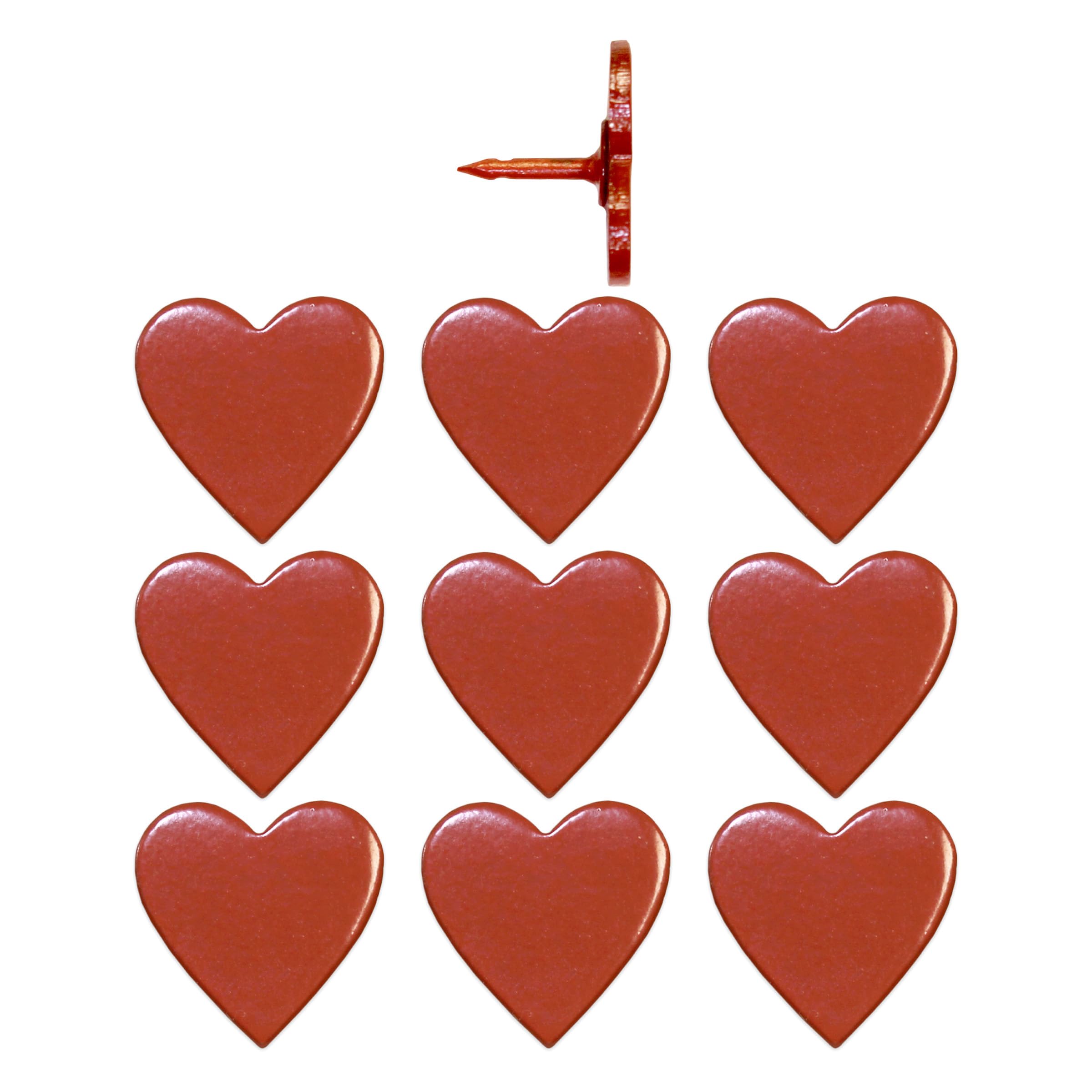 Amazon.com: Big Red Heart Push Pins - Large Red Metal Heart Map Pins ...