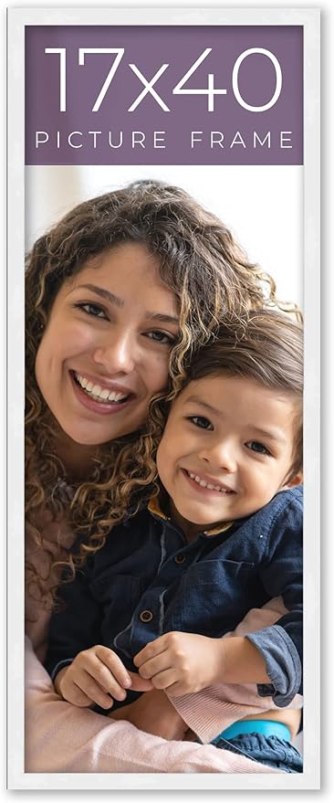 Amazon.com - 17x40 Frame White Real Wood Picture Frame Width 0.75 ...