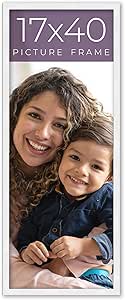 Amazon.com - 17x40 Frame White Real Wood Picture Frame Width 0.75 ...