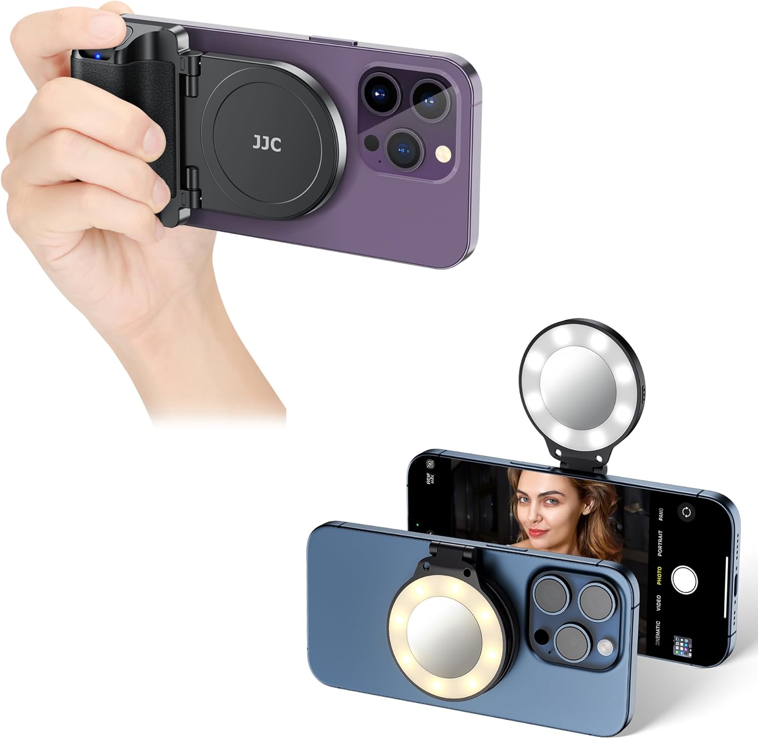 Amazon.com: Magnetic Phone Remote Grip Handle with Selfie Ring Light ...