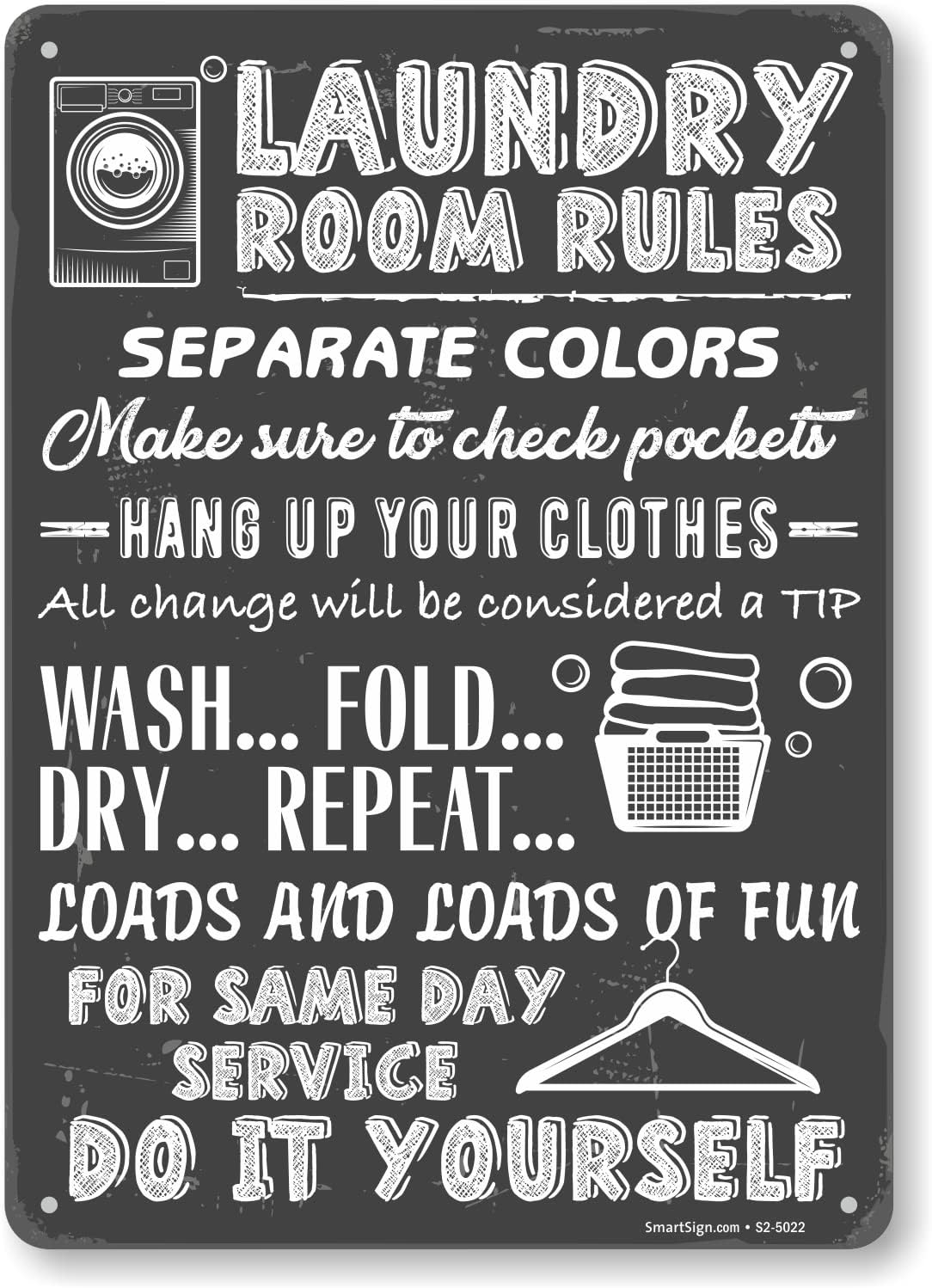 SmartSign Large Laundry Room Rules Sign Separate Colors Check smartsign-large-laundry-room-rules-sign-separate-colors-check