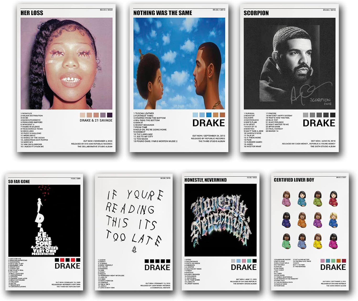 Amazon.com: Drake Limited Edition Poster Music Album Cover Poster Print ...