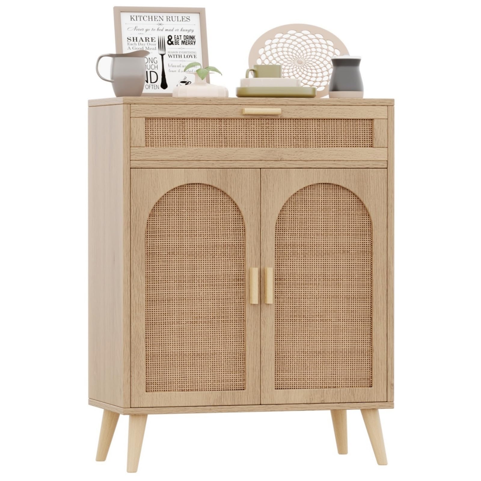 Snapklik.com : Irontar Rattan Buffet Sideboard Cabinet