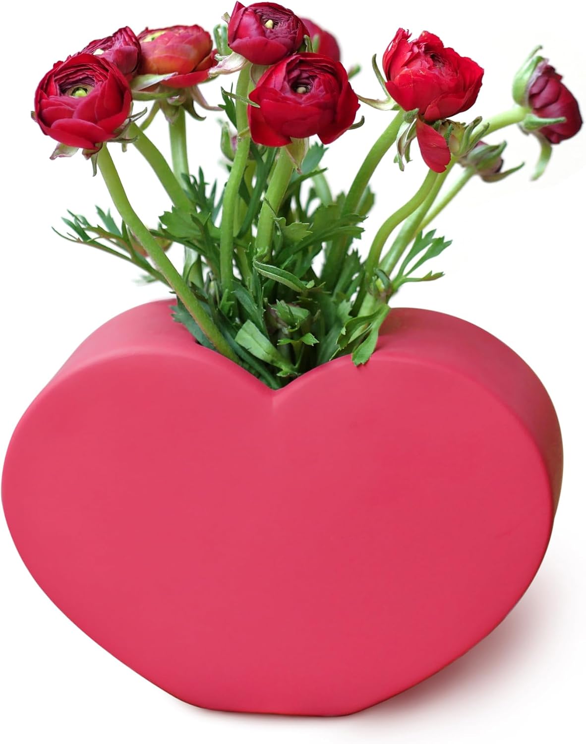 Amazon.com: TUCHACA Red Ceramic Planters, Love Heart Shape Flower Vase ...